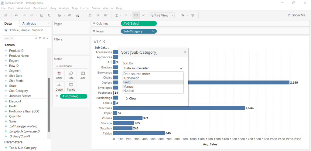 DATA FILTERING AND SORTING – Essentials of Data Visualization with Tableau: A Guide for Novices
