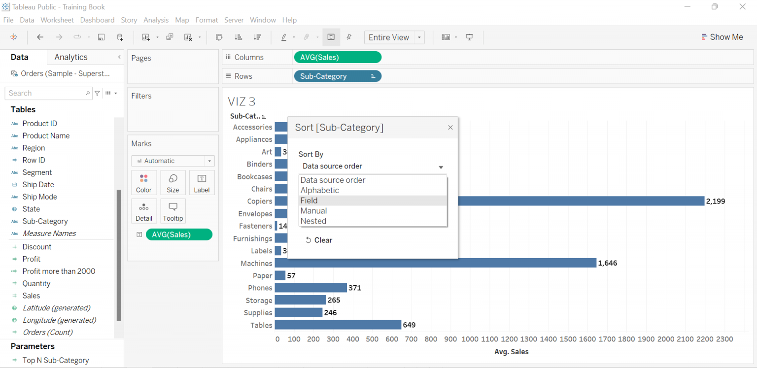DATA FILTERING AND SORTING – Essentials of Data Visualization with Tableau: A Guide for Novices
